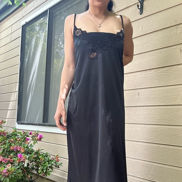 Sears | Dresses | Vintage Black Lace Night Gown | Poshmark